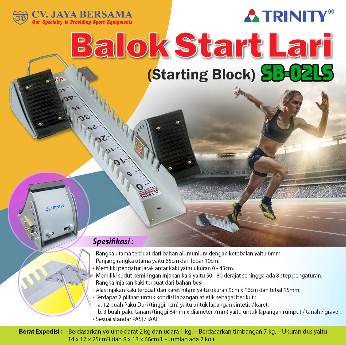 Balok Start Lari SB-02LS (Starting Block) - Toko Alat Olahraga