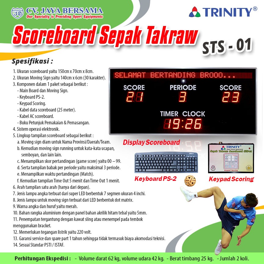 Scoreboard Sepak Takraw STS-01 - Toko Alat Olahraga