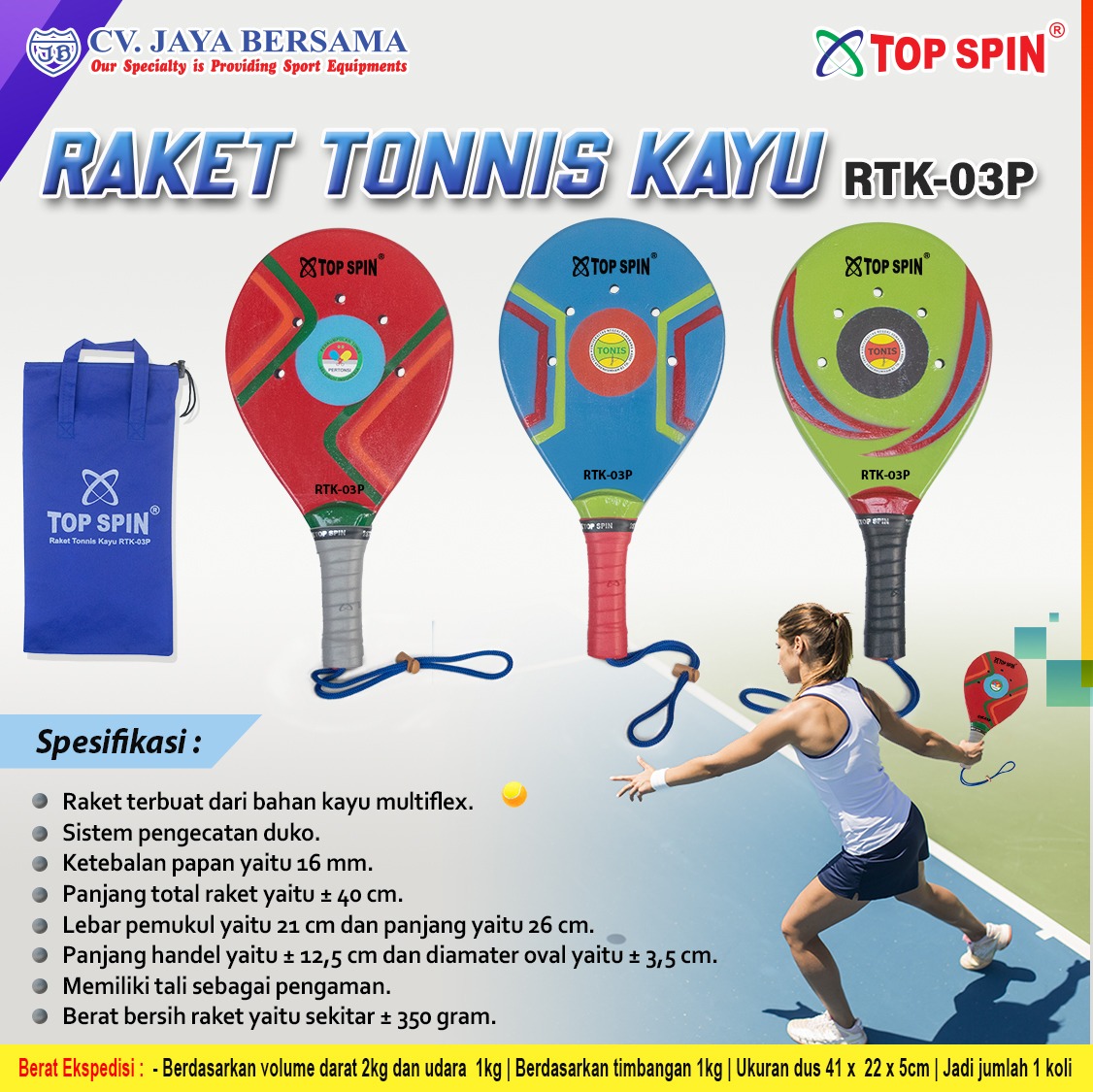Raket Tonnis Kayu RTK-03P Paddle - Toko Alat Olahraga